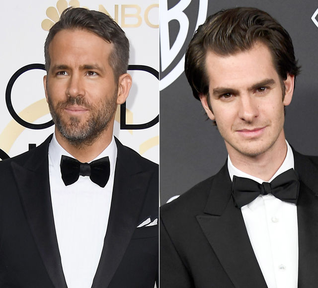 Watch! Ryan Reynolds & Andrew Garfield Kiss at the Golden Globes ...